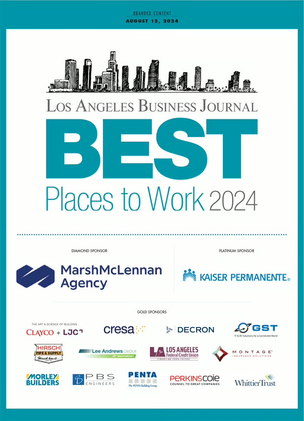 Best Places to Work | 2024 RECAP - Los Angeles Business Journal