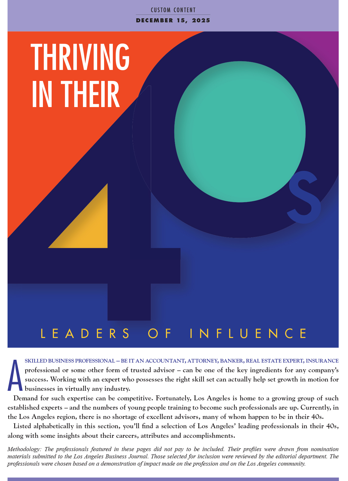 Leaders Of Influence Thriving In Their 40s 2025 Archives Los Angeles